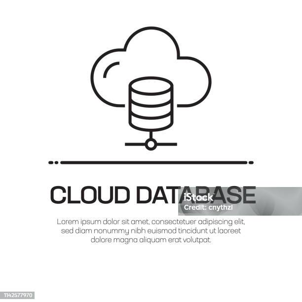 Icône De Ligne Vectorielle De Base De Données Cloudicône De Ligne Mince