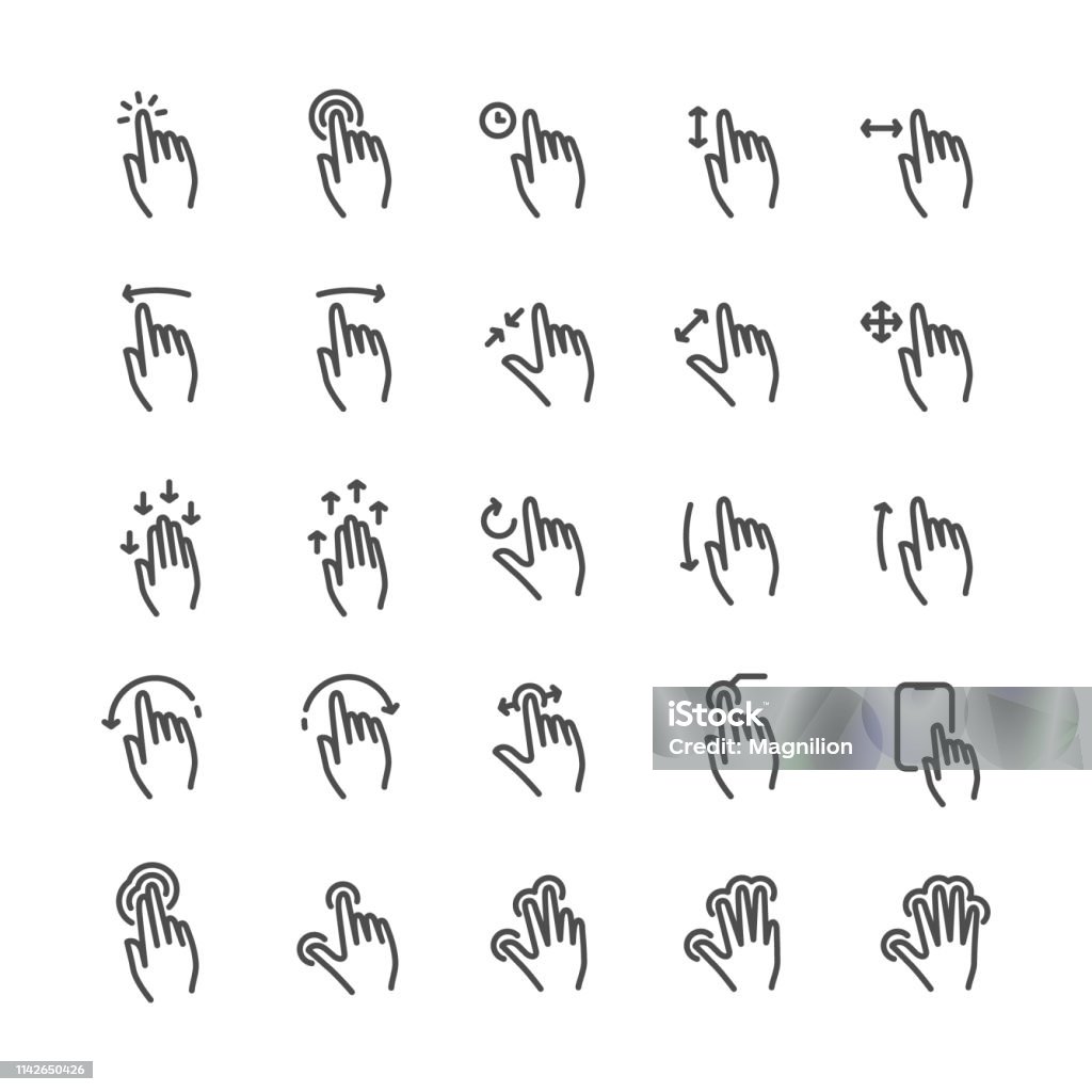 Touch Screen Hand Gestures Vector Icons Set Stock Illustration ... Touch Screen Hand Gestures Vector Icons Set Stock Illustration ...