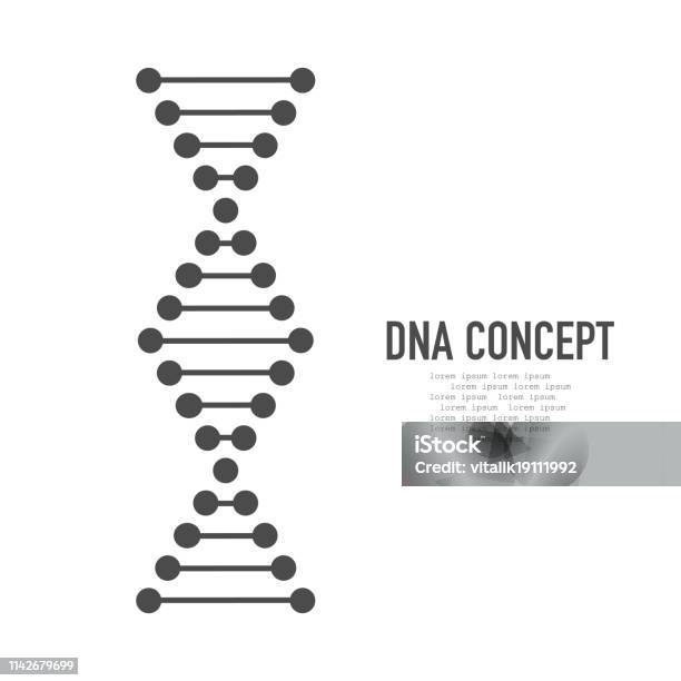 Licône De Ladn Adn De Molécule Symbole Dadn Dans Le Modèle Plat Vecteur