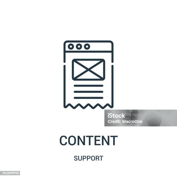 Inhouds Pictogram Vector Uit Support Collection Dunne Lijn Inhoud