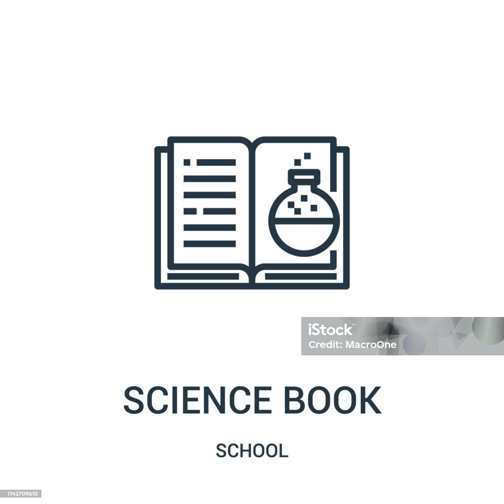 Vetores De Vetor Do Ícone Do Livro Da Ciência Da Coleção Da Escola
