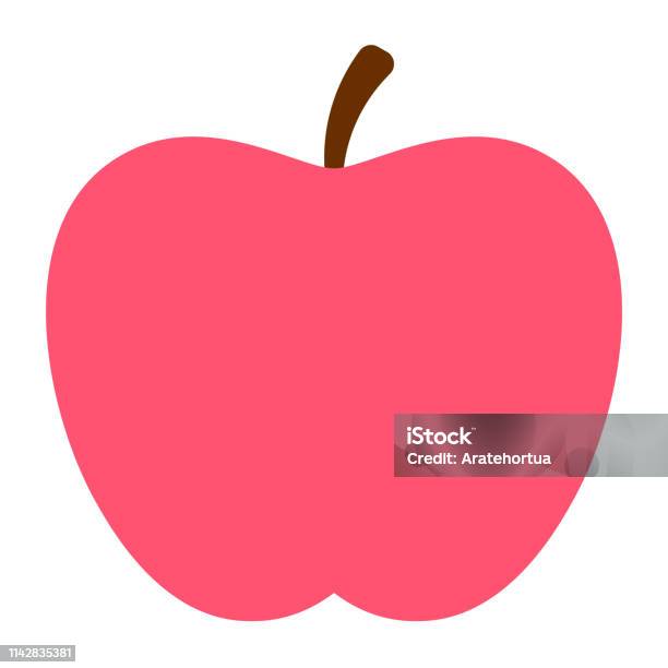 Graphisme De Pomme De Dessin Animé Disolement Sur Le Fond Blanc