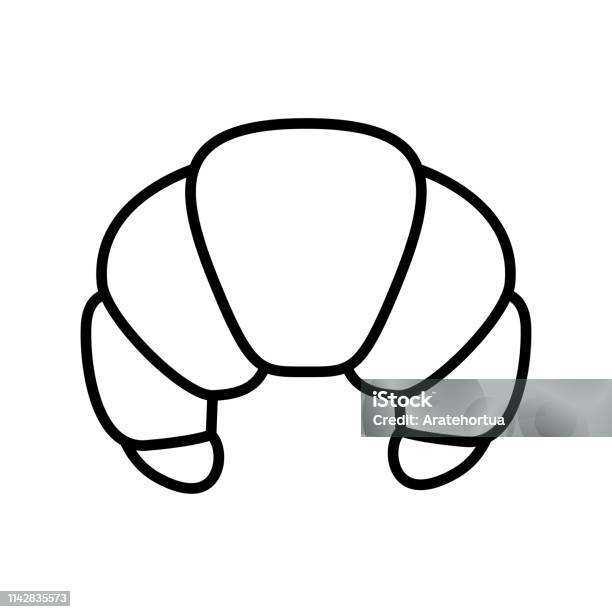 Graphisme Croissant De Dessin Animé Disolement Sur Le Fond Blanc