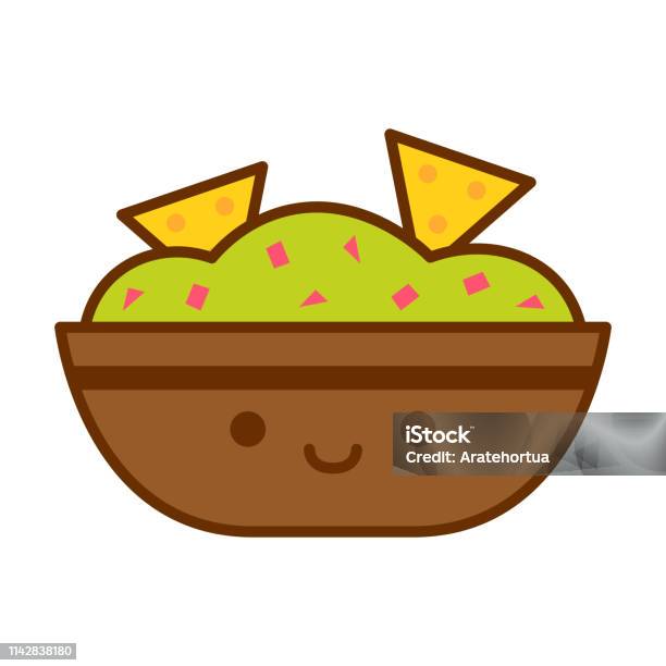Graphisme Mignon De Guacamole De Dessin Animé Disolement Sur Le Fond