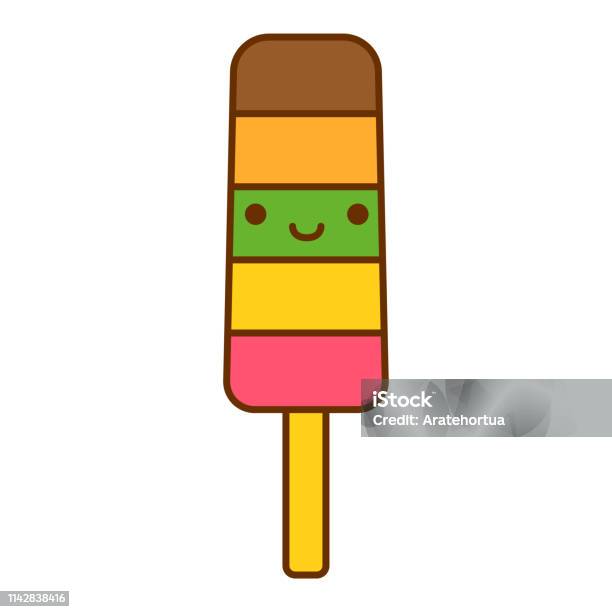 Graphisme Mignon De Glace De Lolly De Dessin Animé Disolement Sur Le