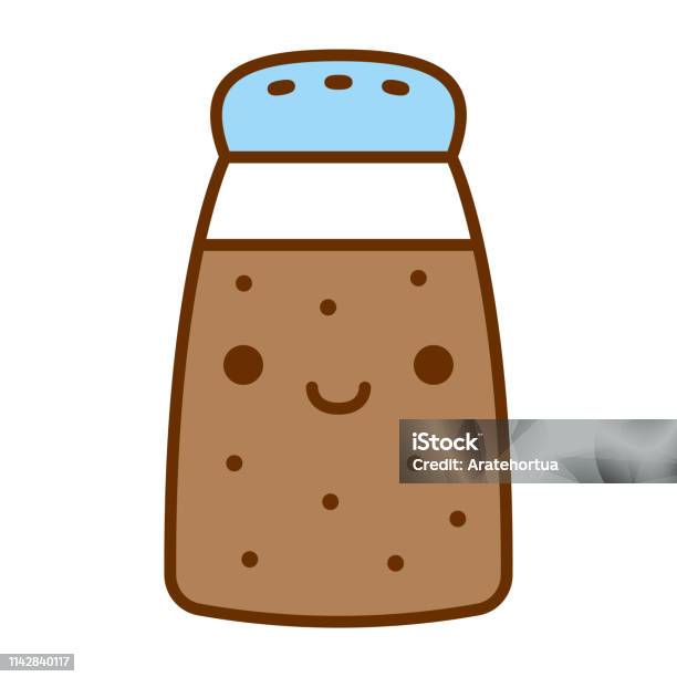 Cartoon Cute Pepper Shaker Icoon Geïsoleerd Op Witte Achtergrond
