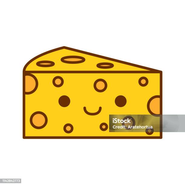 Graphisme Mignon De Fromage De Dessin Animé Disolement Sur Le Fond