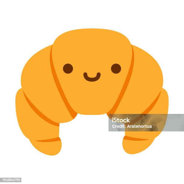 Graphisme Croissant De Dessin Animé Disolement Sur Le Fond Blanc
