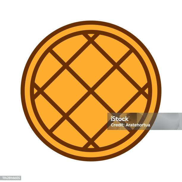 Icône De Gaufre De Dessin Animé Disolement Sur Le Fond Blanc Vecteurs