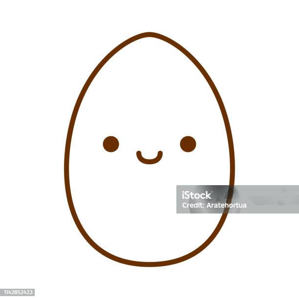 Icône Doeuf Mignon De Dessin Animé Disolement Sur Le Fond Blanc