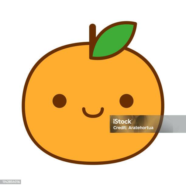 Graphisme Mignon Orange Disolement De Dessin Animé Sur Le Fond Blanc