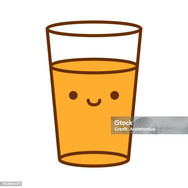 Graphisme Mignon De Verre De Jus De Dessin Animé Disolement Sur Le Fond