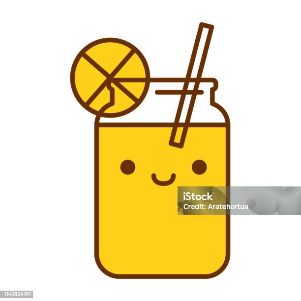 Icône De Limonade Mignonne De Dessin Animé Disolement Sur Le Fond Blanc