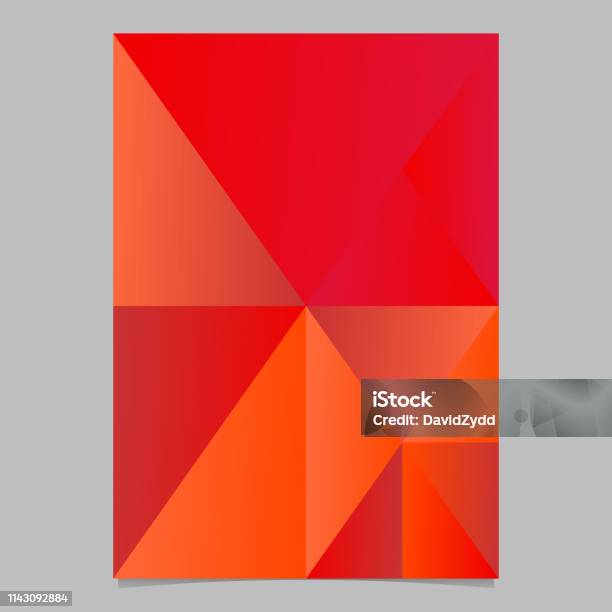 Template Poster Segitiga Merah Halaman Vektor Poligonal Minimal Abstrak