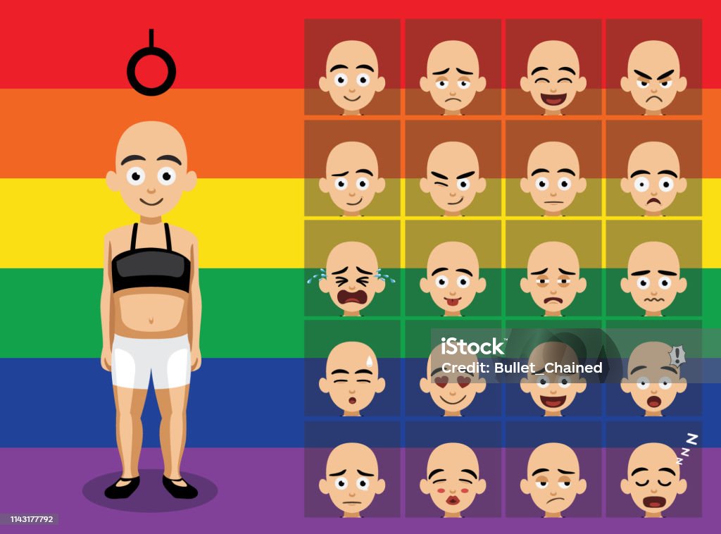 Transgender Lgbtq Neutrois Cartoon Emotion Faces Vector Illustration01 ... Transgender Lgbtq Neutrois Cartoon Emotion Faces Vector Illustration01 ...