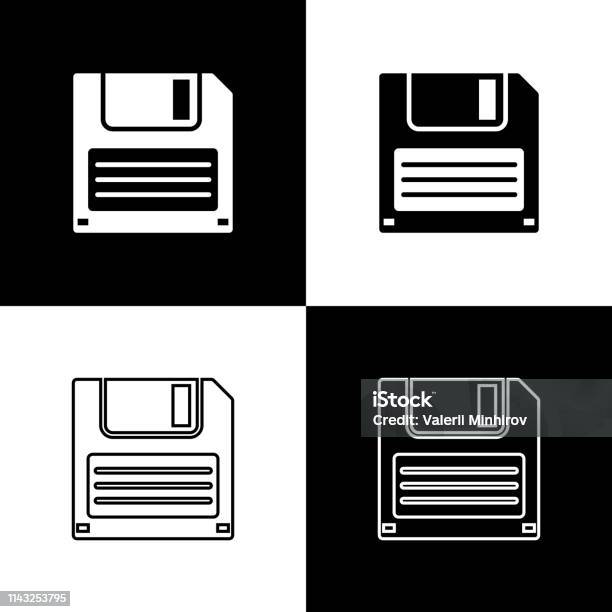 Stel Floppy Disk Voor Computer Data Opslag Iconen Geïsoleerd Op