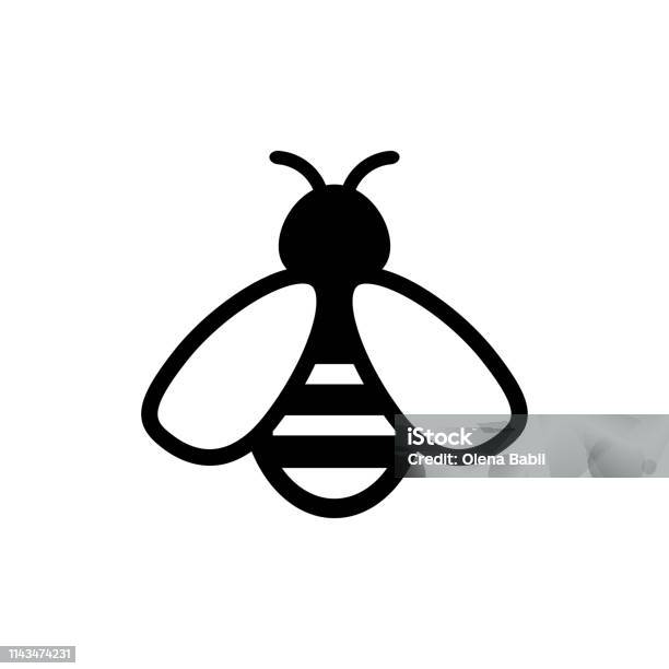 Icône Dabeille Silhouette De Symbole Dun Signe Dabeille De Miel