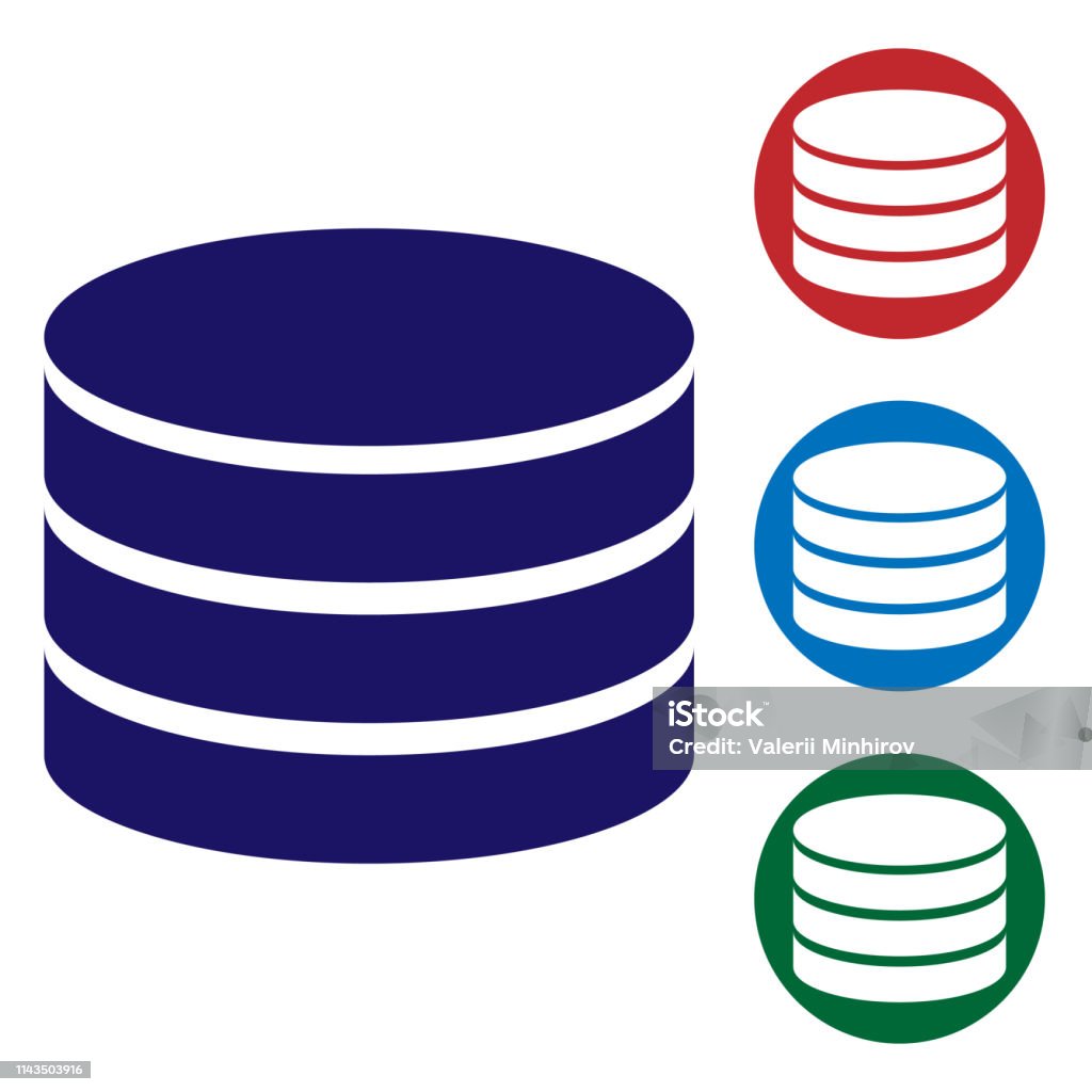 Blauwe Database Icoon Geïsoleerd Op Witte Achtergrond Netwerk Databases Disc Met Voortgangsbalk