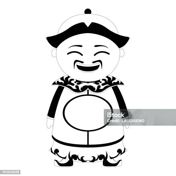 Ilustración De Aislado Personaje Tradicional Asiático De Dibujos