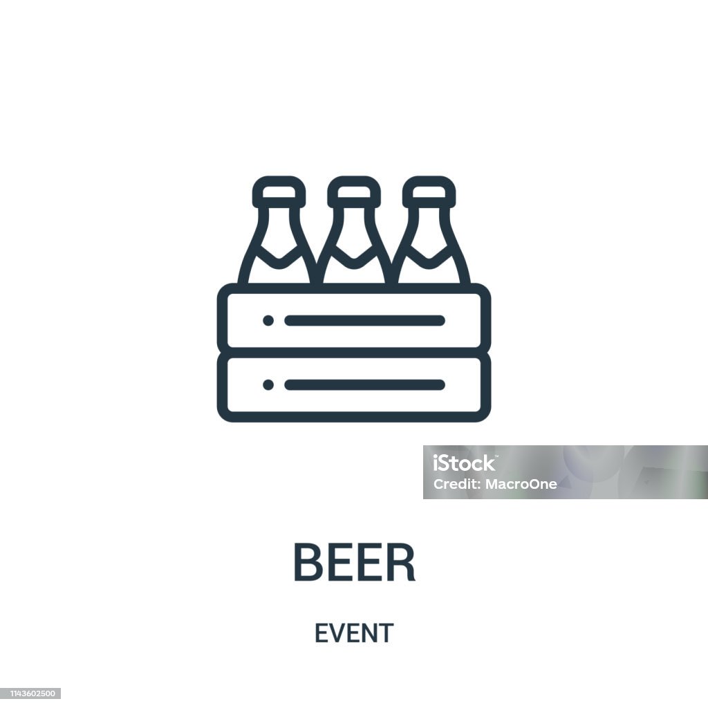 Bier Icoon Vector Van Event Collection Dunne Lijn Bier Overzicht Icoon