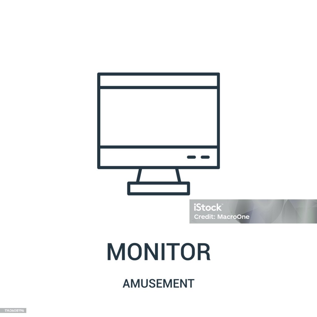 Monitor Icoon Vector Van Amusement Collectie Dunne Lijn Monitor