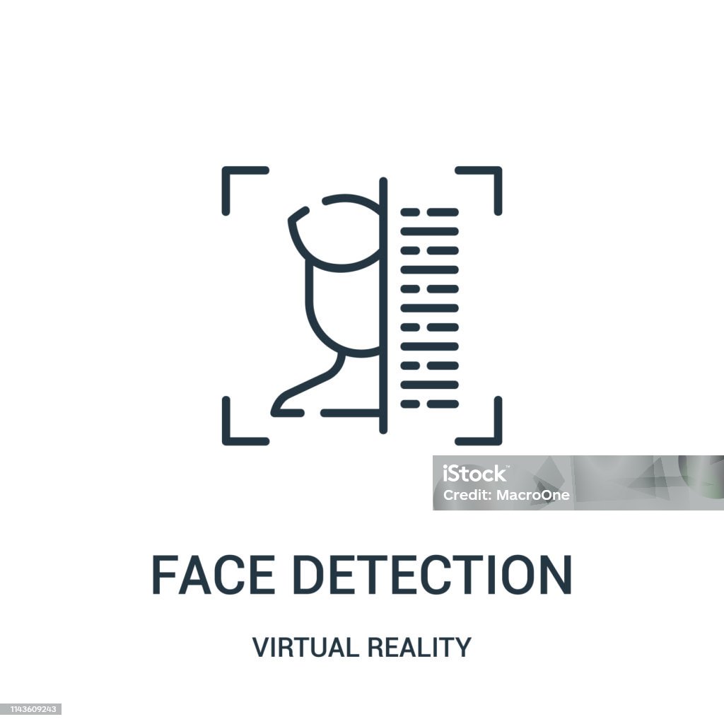 Face Detection Icon Vector From Virtual Reality Collection Thin Line