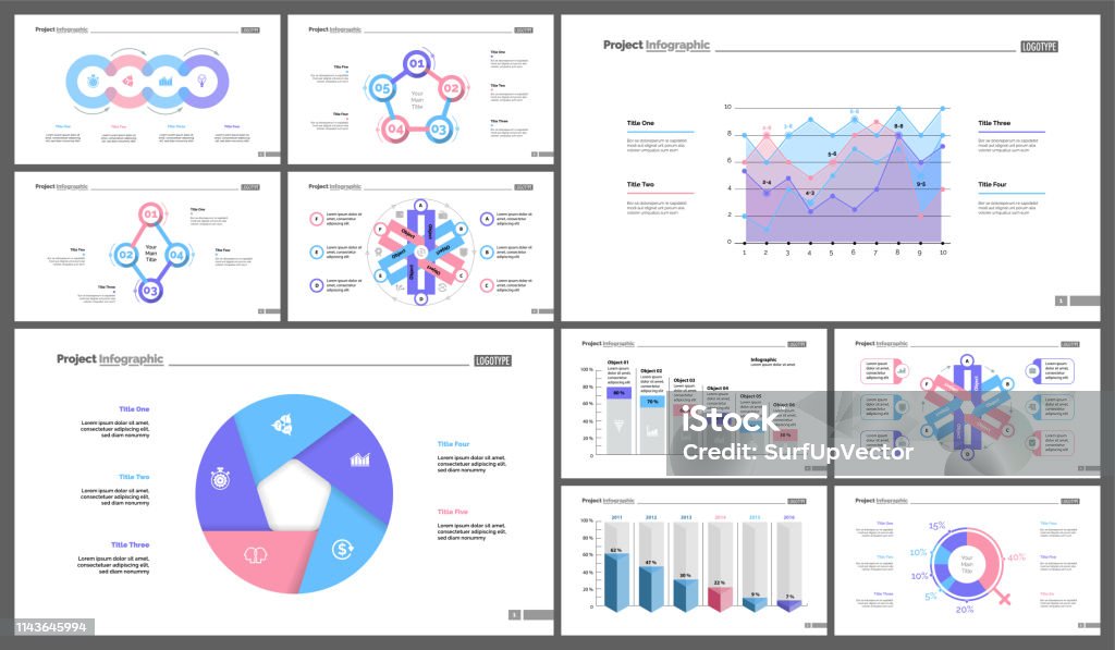 Ensemble De Graphiques Infographiques De Concept Danalyse Ou De Gestion
