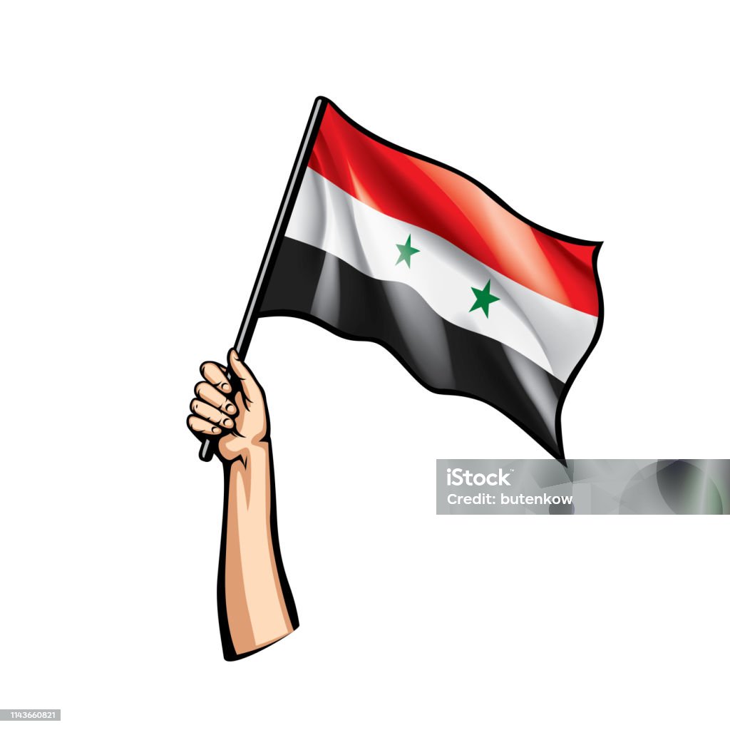 Bendera Suriah Dan Tangan Di Latar Belakang Putih Ilustrasi Vektor ... Bendera Suriah Dan Tangan Di Latar Belakang Putih Ilustrasi Vektor ...