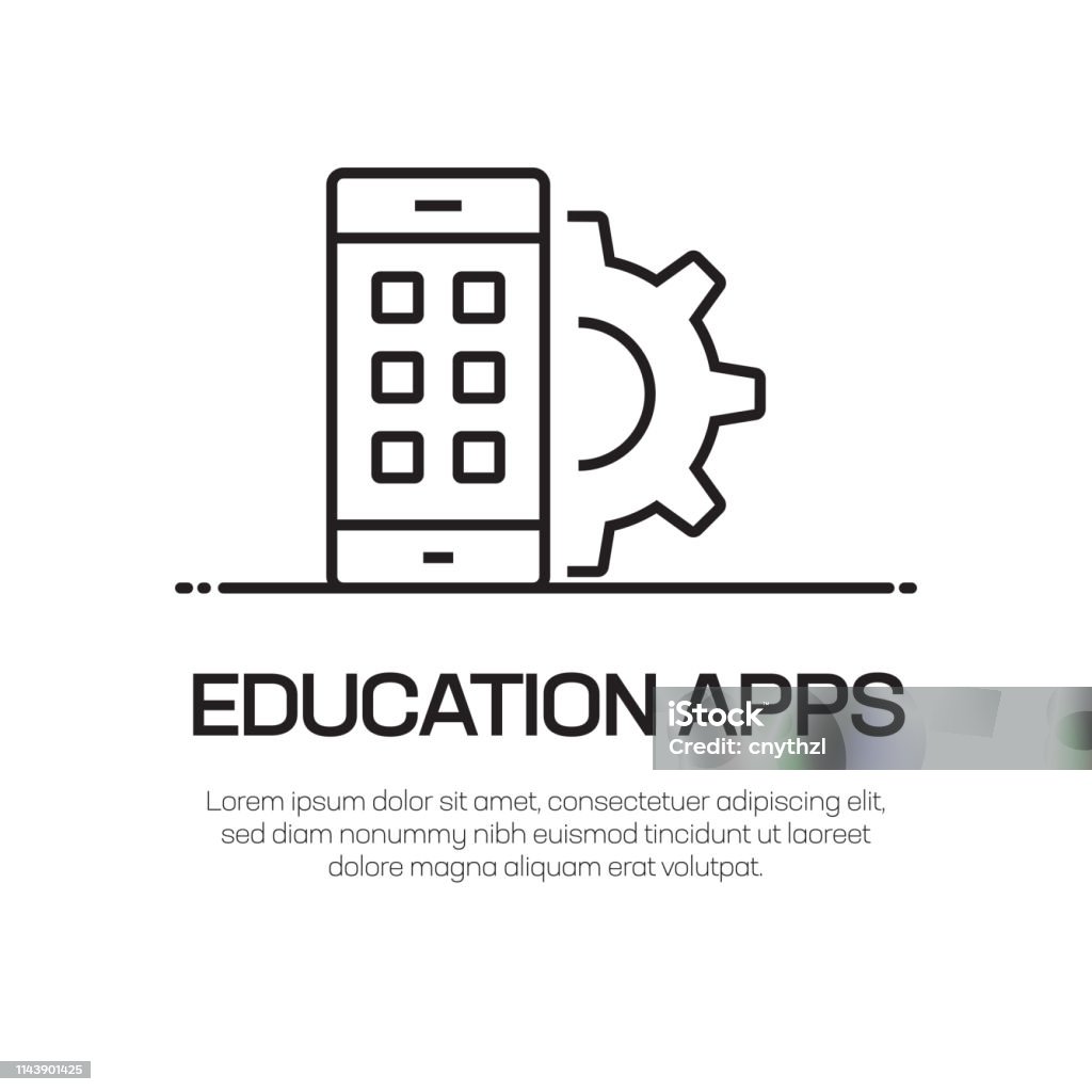 Éducation Apps Vector Line Iconicône De Ligne Mince Simple Élément De