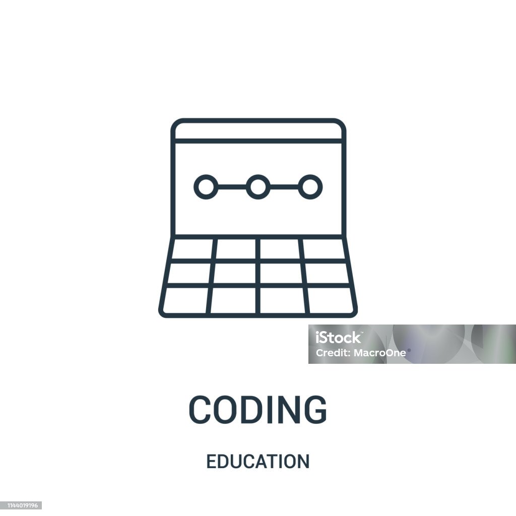 Coding Icon Vector From Education Collection Thin Line Coding Outline Icon Vector Illustration