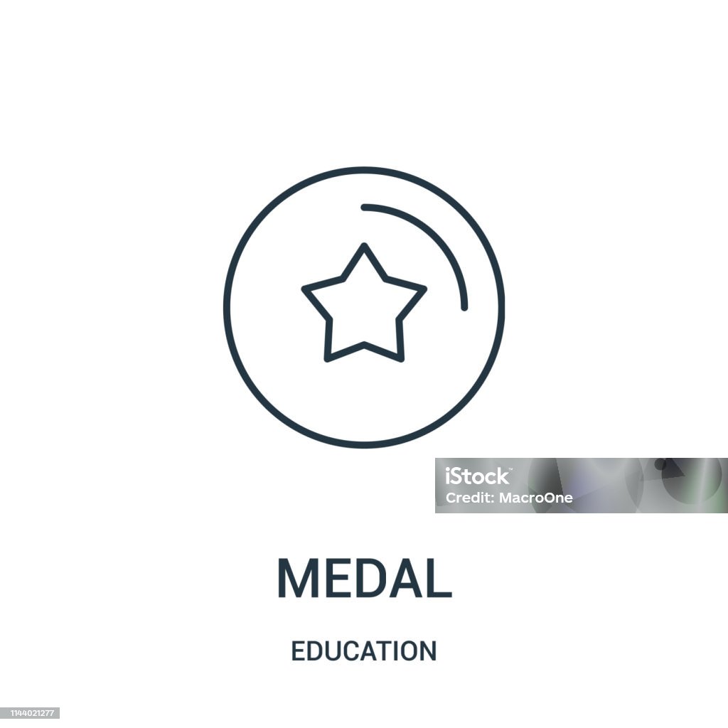 Vecteur Dicône De Médaille De La Collection Déducation Fine Ligne