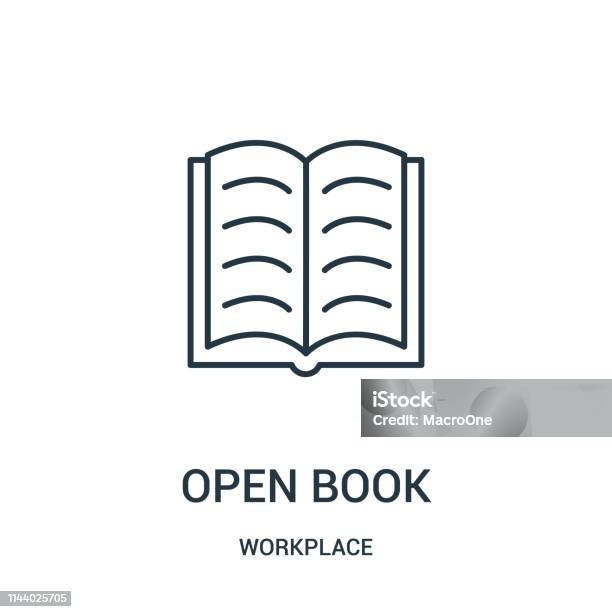 Vetores De Vetor Aberto Do Ícone Do Livro Da Coleção Do Workplace Linha