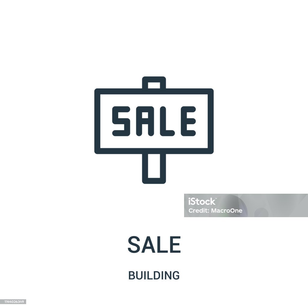 Sale Icon Vector From Building Collection Thin Line Sale Outline Icon ... Sale Icon Vector From Building Collection Thin Line Sale Outline Icon ...