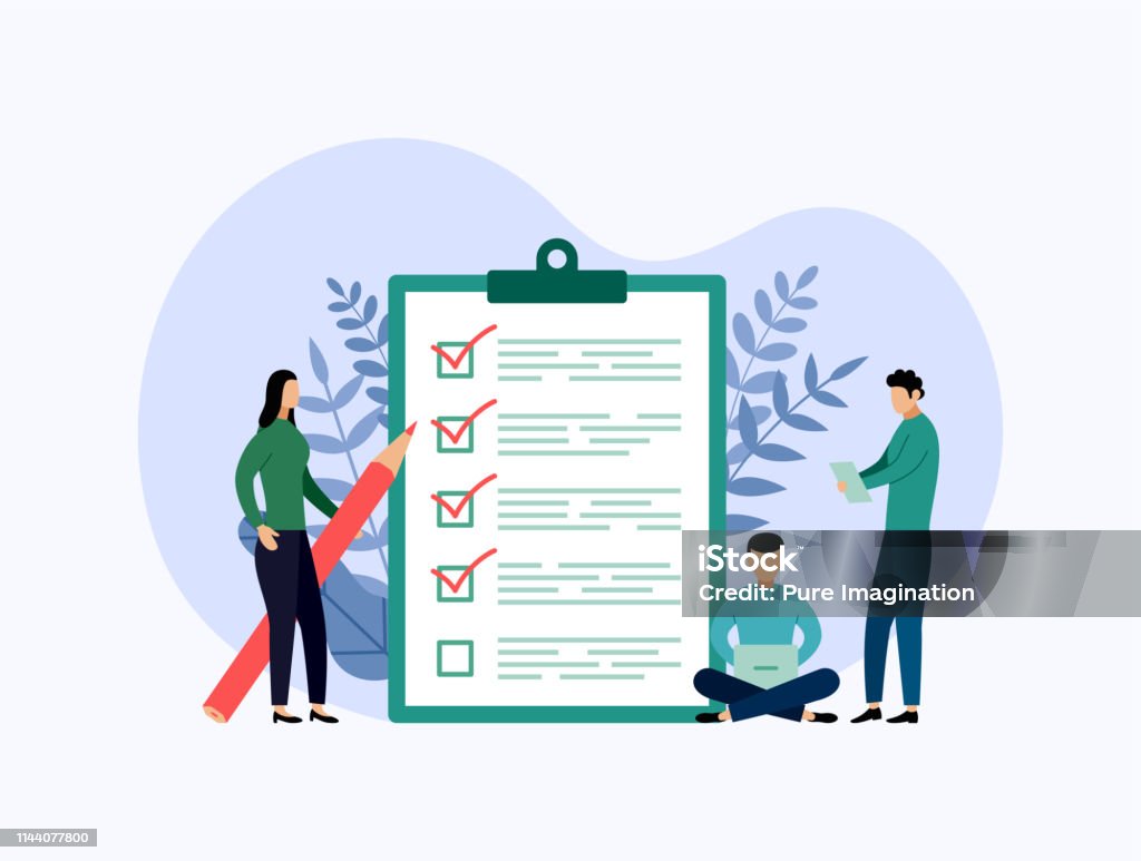 Rapport Denquête Liste De Contrôle Questionnaire Illustration