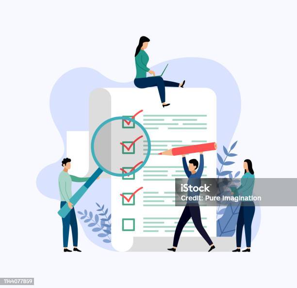 Rapport Denquête Liste De Contrôle Questionnaire Illustration