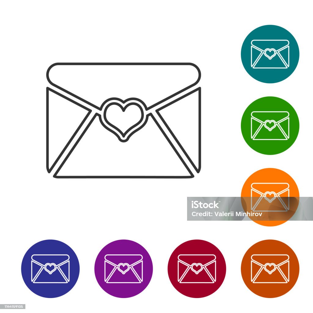 Graue Envelope Mit Valentineherzlinie Icon Auf Weißem Hintergrund ... Graue Envelope Mit Valentineherzlinie Icon Auf Weißem Hintergrund ...