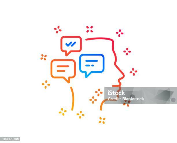 Icône De Ligne Messages De Chat Signe De Conversation Vecteur Vecteurs