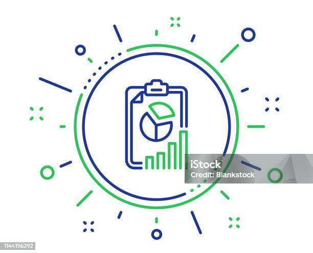 Icône De Ligne De Rapport Graphe De Colonne Signe De Graphique À