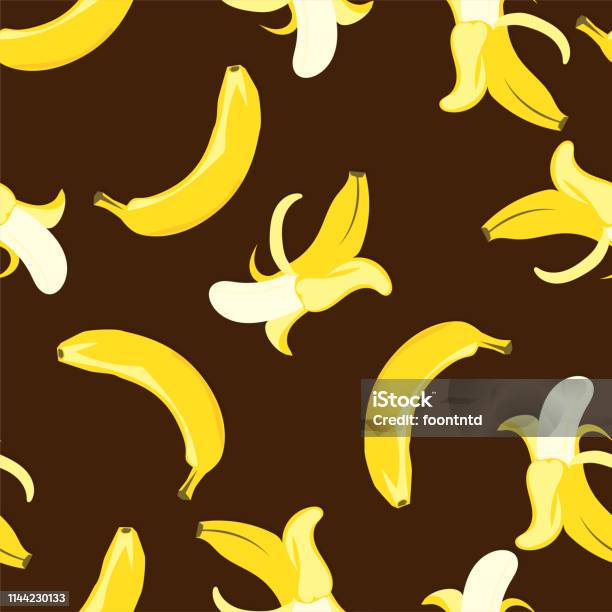 Latar Belakang Pola Buah Pisang Grafis Ilustrasi Stok Unduh Gambar