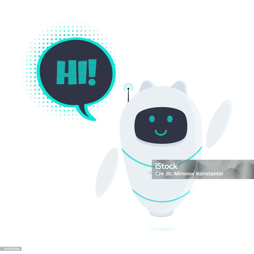 Robot Chat Chatbot Icône Signe Style Plat Design Vecteur Illustration