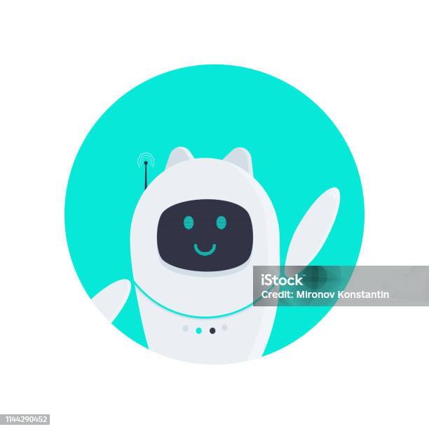 Robot Chat Chatbot Icône Signe Style Plat Design Vecteur Illustration