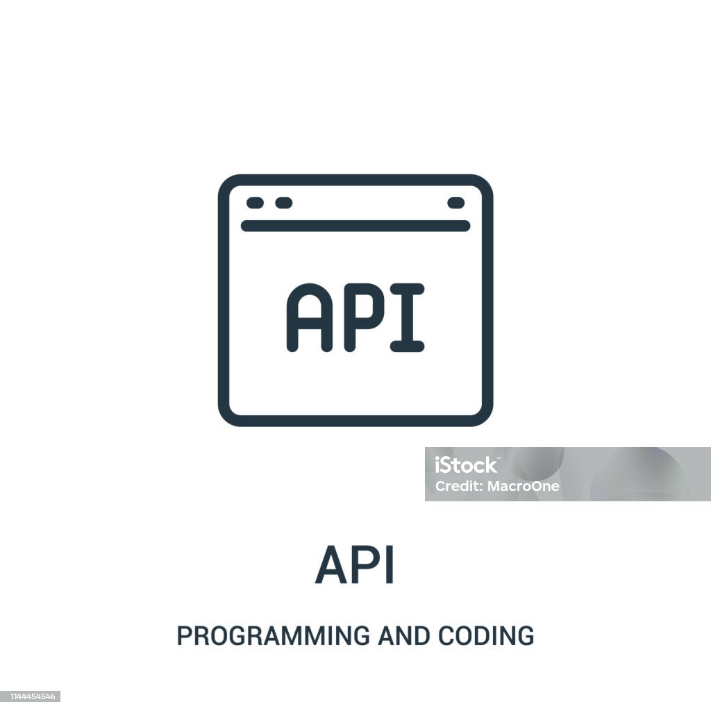 Api Icon Vector From Programming And Coding Collection Thin Line Api Outline Icon Vector