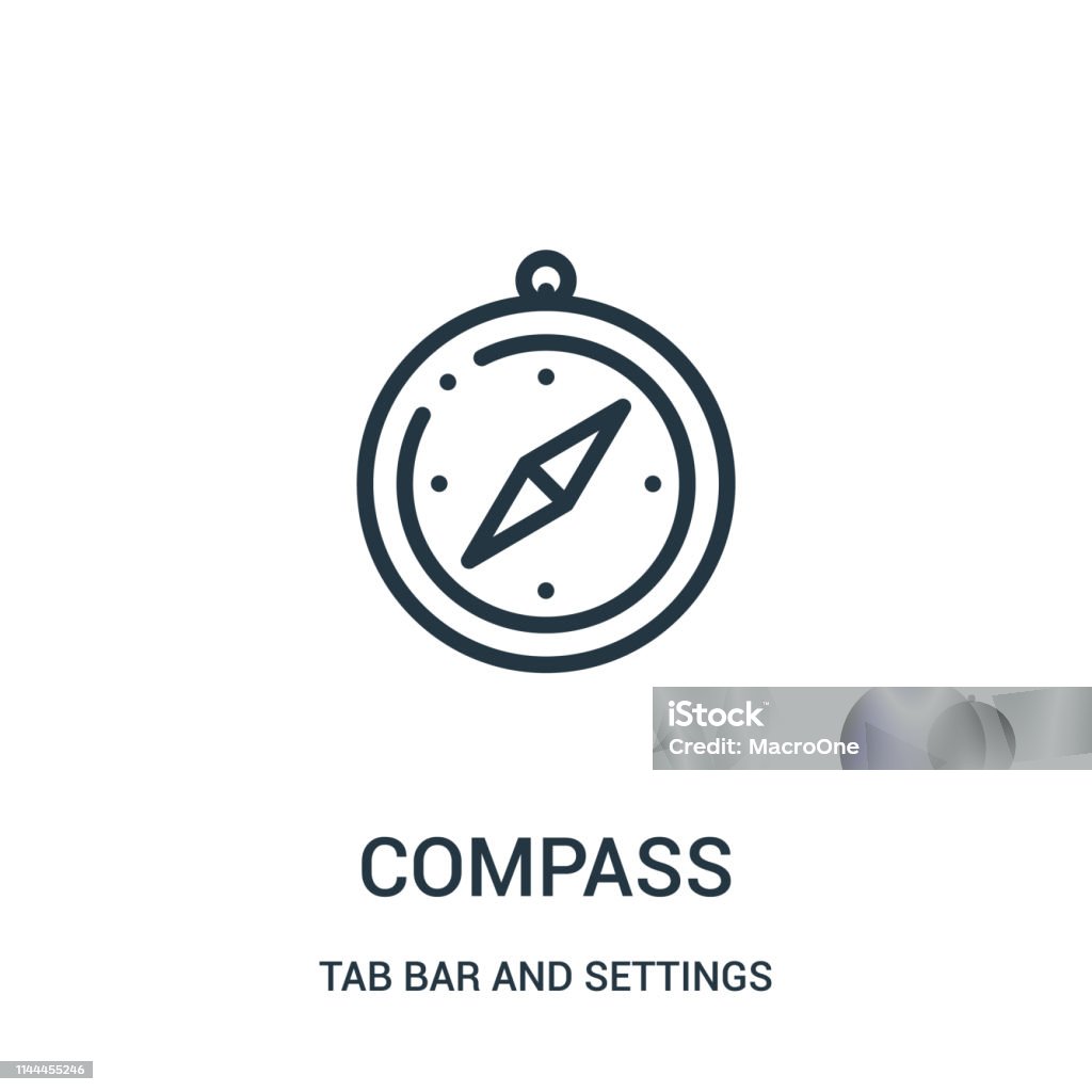 Compass Icon Vector From Tab Bar And Settings Collection Thin Line