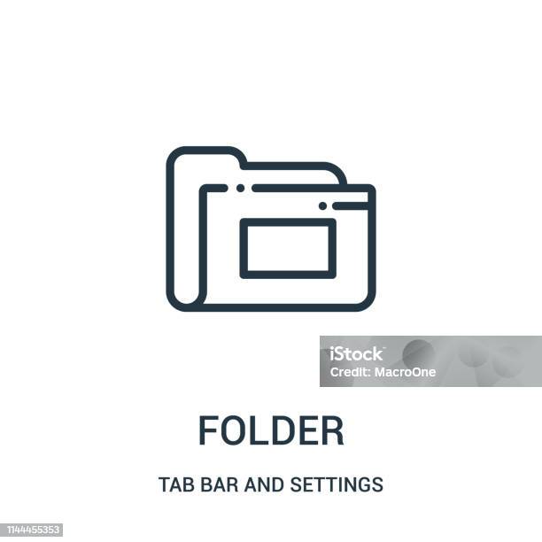Folder Icon Vector From Tab Bar And Settings Collection Thin Line Folder Outline Icon Vector