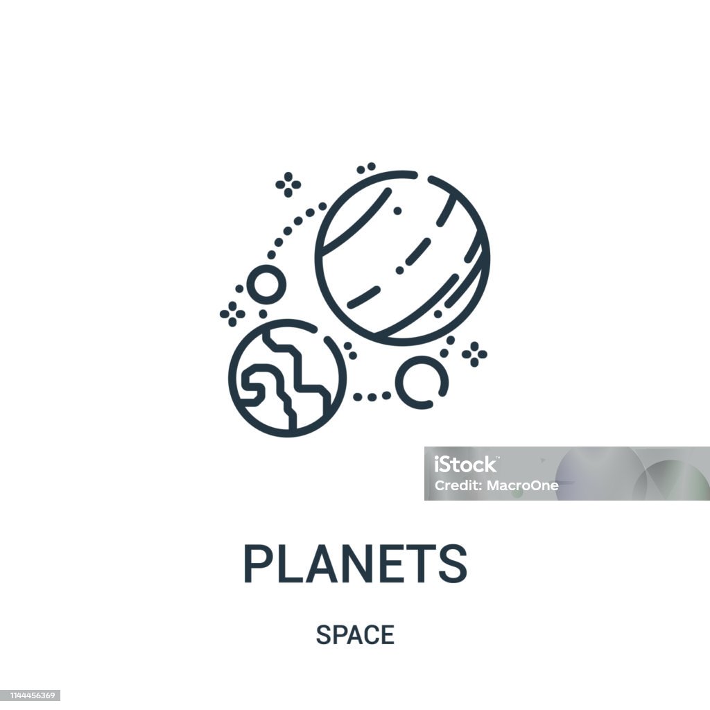 Planètes Icône Vecteur De La Collection Spatiale Fine Ligne Planètes