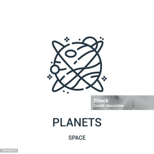 Planètes Icône Vecteur De La Collection Spatiale Fine Ligne Planètes