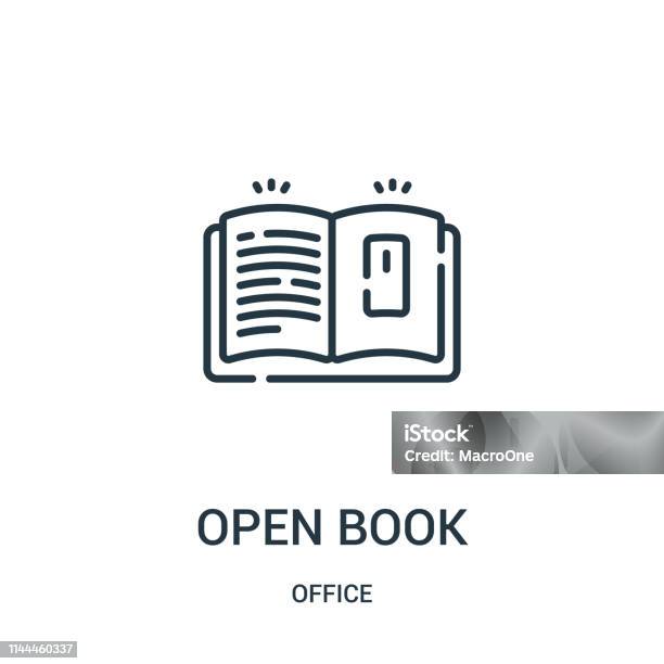 Vetores De Vetor Aberto Do Ícone Do Livro Da Coleção Do Escritório