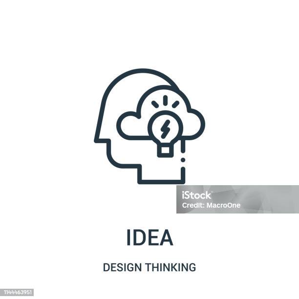 Idea Icon Vector Van Design Thinking Collectie Dunne Lijn Idee Schets