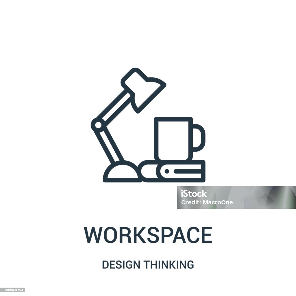Werkruimte Icoon Vector Van Design Thinking Collectie Dunne Lijnwerk