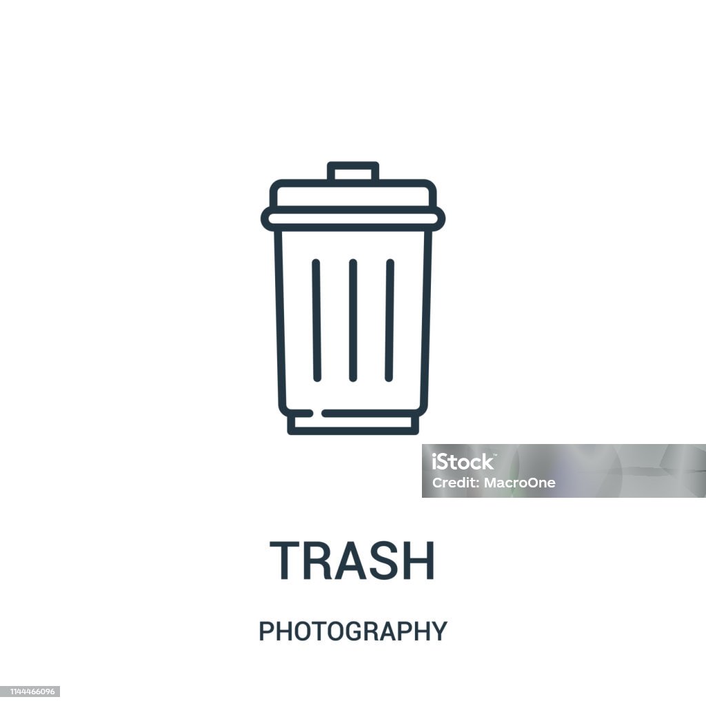 Ilustración De Icono De Basura Vector De La Colección De Fotografía